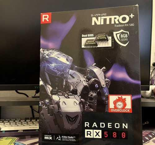 Видеокарта RX580 8gb sapphire nitro 