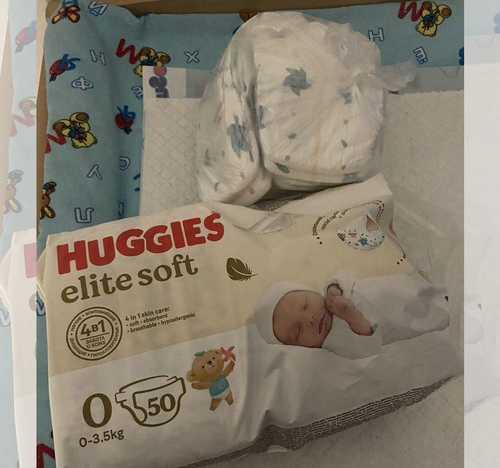 Подгузники huggies elite soft 0