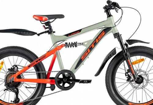 Велосипед sitis lock 20" (2023) Grey-Red-Black Tag