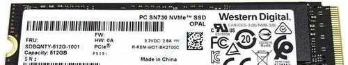 SSD 512gb Western Digital sdbpnty-512G SN730 NVMe