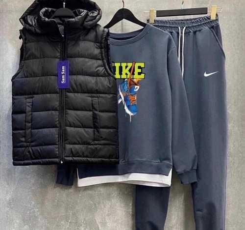 Костюм тонкий Nike с жилеткой р. 128-158