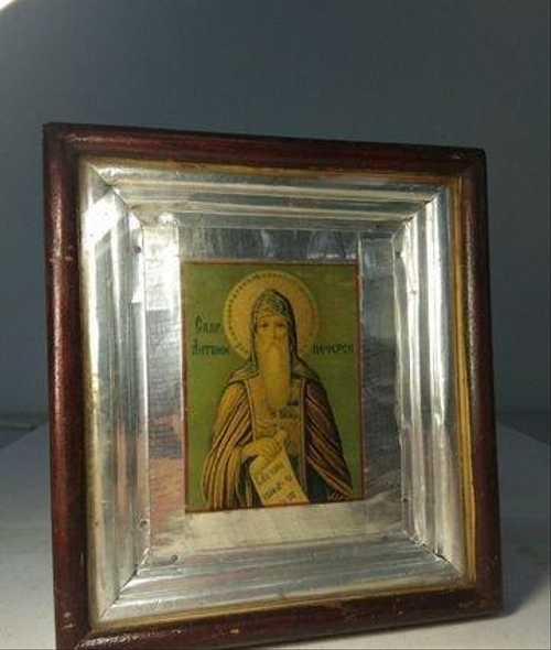 Икона старинная святой Антоний