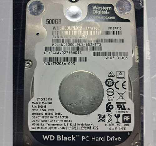 Жесткий диск WD Black 0,5TB