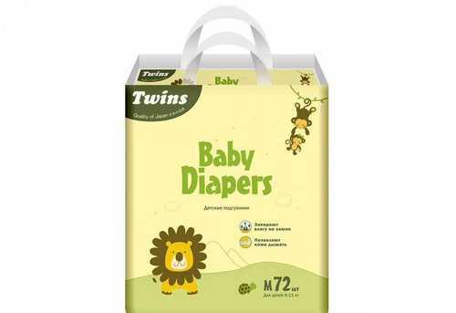 Подгузники twins M 6-11 kg 72 шт