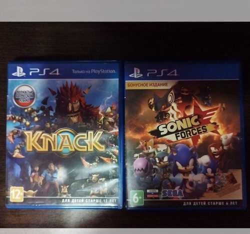 Диски ps4 sonic forces и knack