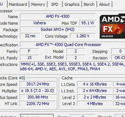 Amd FX 4300 сборка мать плата память 6 гигов