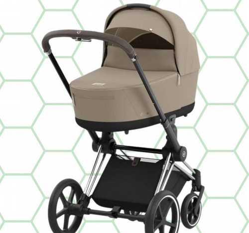 Коляска 2в1 Cybex Priam Cozy Beige рама Chrome Bro