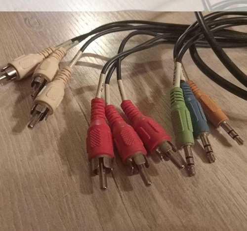 Аудиокабель jack 3.5 mm на 6x rca