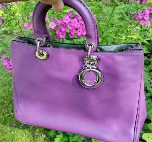 Cумка кошелёк Dior diorissimo фуксия нат. кожа