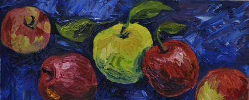 Картина маслом натюрморт яблоки