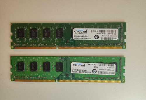 Оперативная память Crucial ddr3 dimm 4 gb, 2 gb