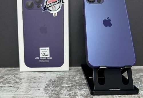 Стеклянный матовый чехол Glass Case iPhone 12 pro