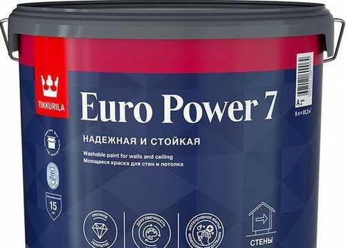 Краска моющаяся Tikkurila Euro Power 7 база А бела