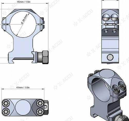 Кольца для прицела Vector X-Accu на базу picatinny