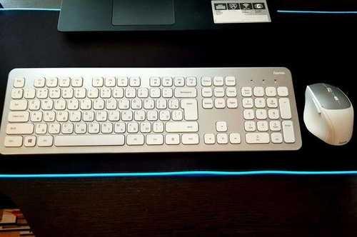 Беспроводная клавиатура и мышь + коврик с подсвет