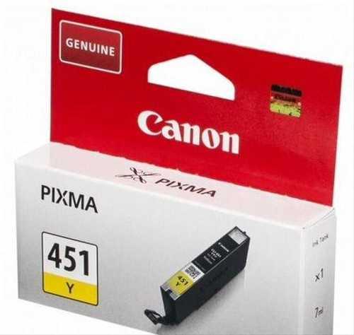 Картридж струйный Canon CLI-451Y 6526B001 желтый