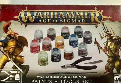 Warhammer Age Of Sigmar Paints + Tools Set