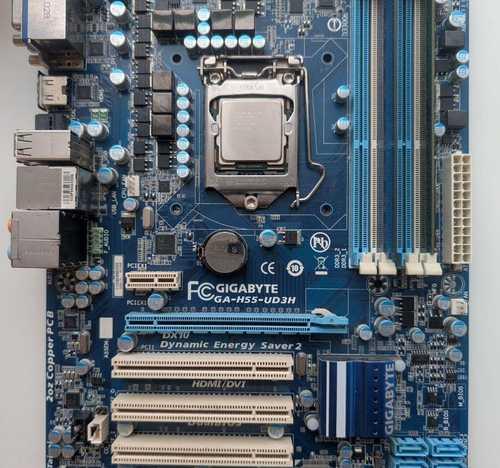 Плата Gigabyte ga-h55-ud3h 1156  проц I5-650