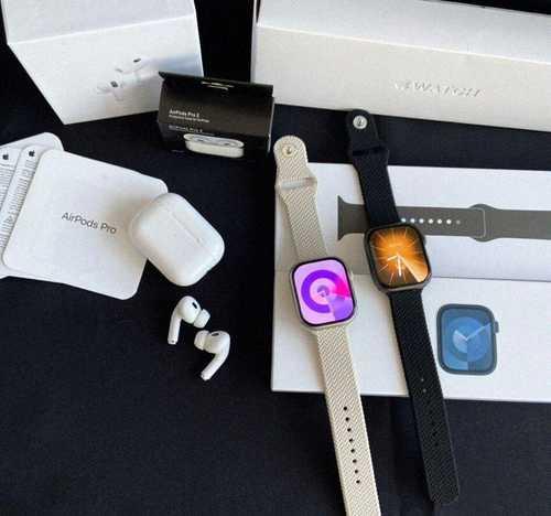 Наушники AirPods Pro 2   Apple watch 9 45mm