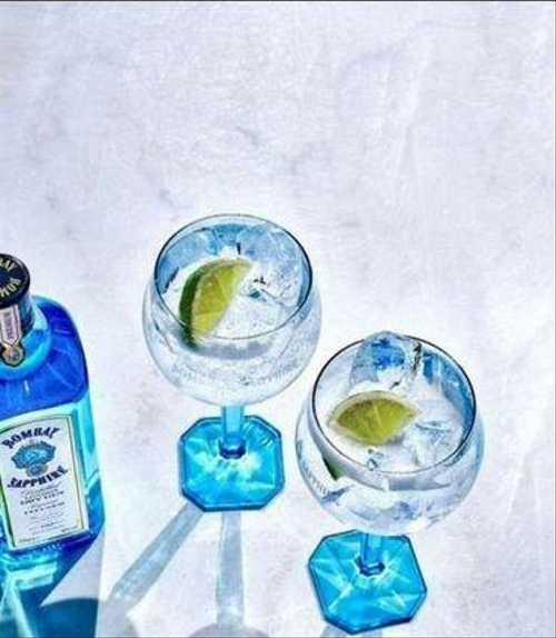 Подарочные бокалы Bombay Sapphire из синего стекла