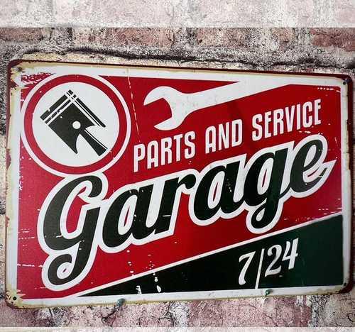 Декор на стену Garage Parts and Service 24/7