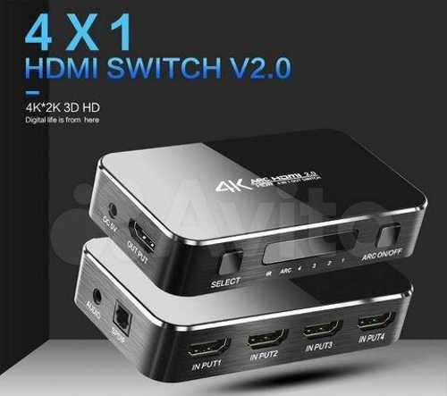 Сплиттер разветвитель HDR 4K SWI41-A hdmi 2.0