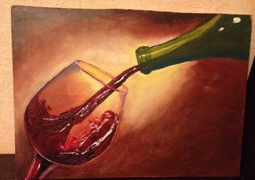Картина маслом "Бокал вина"