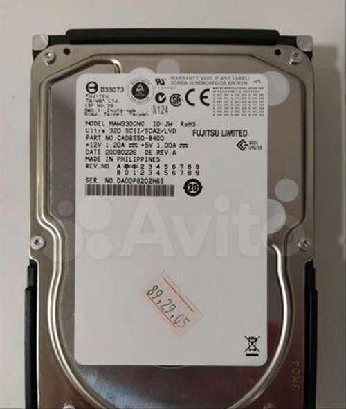 Жесткий диск новый scsi Fujitsu MAW3300NC 300Gb