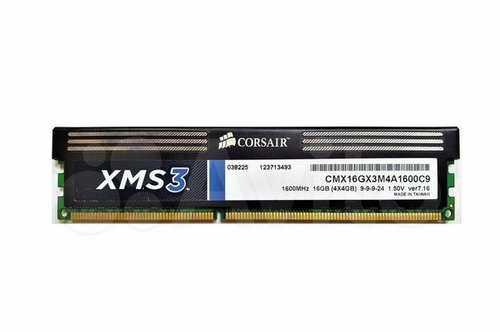 Corsair CMX16GX3M4A1600C9 4Gb dimm DDR3, гарантия