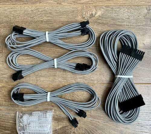 Набор кабелей для моддинга пк 60 см (серый)