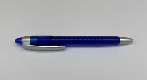 Шариковая ручка автоматическая синяя с вставками