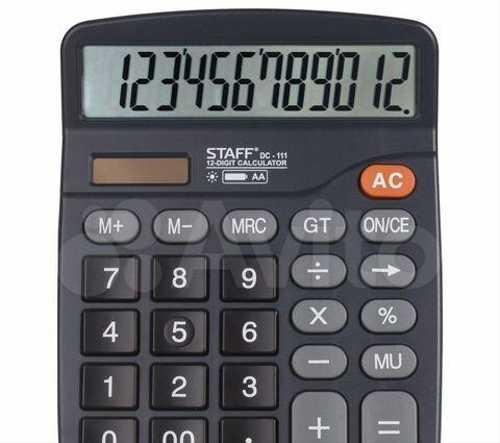Калькулятор Staff plus настольный, батарейка аа, 12 разрядов, двойное питание, 180x145 мм (DC-111)