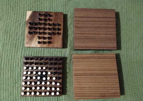 Настольная деревянная игра Реверси и Солитер