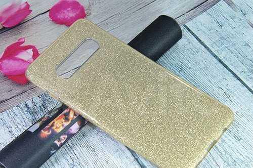 Чехол-накладка для Samsung G975F S10 Plus jzzs Shinny 3в1 TPU золото