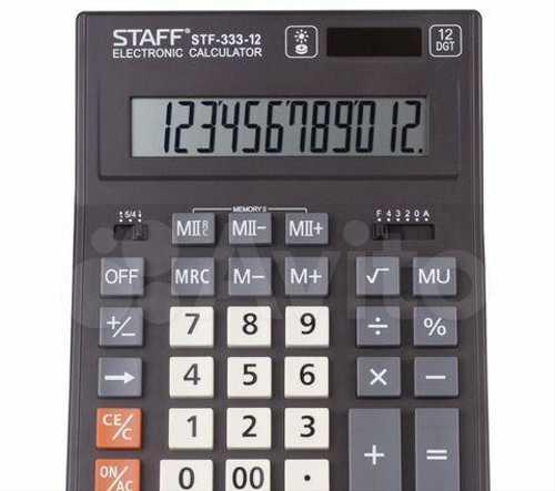 Калькулятор Staff plus настольный, 12 разрядов, двойное питание, 200x154 мм (STF-333-12)