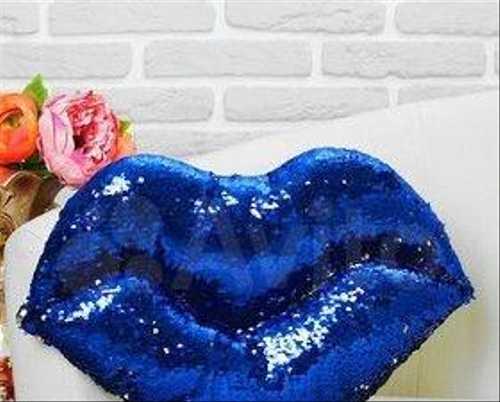 Мягкая игрушка «Губы», хамелеон, цвет серебряно-синий