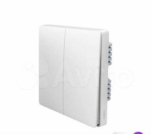 Умный настенный выключатель Aqara wall switch 2 кнопки (qbkg03LM)