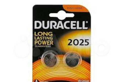 Батарейки Duracell CR2025 BL2 Lithium 3V C