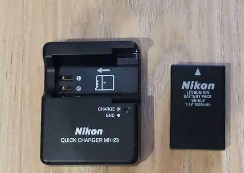 Nikon EN-EL9a + nikon MH-23 для D3000, D5000, D40