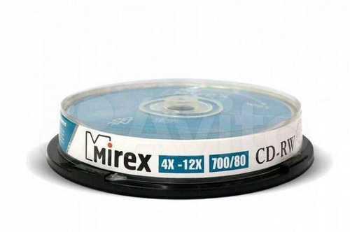 Диск CD-RW Mirex 700 Mb 12х Cake Box (10) (10/300)