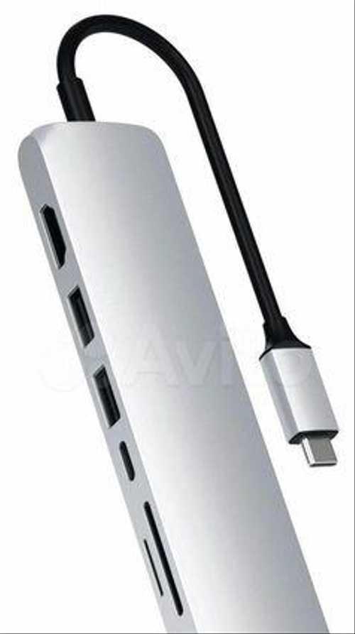 Хаб Satechi USB-C Slim Multi-Port Adapter ST-ucsma3S (Silver)