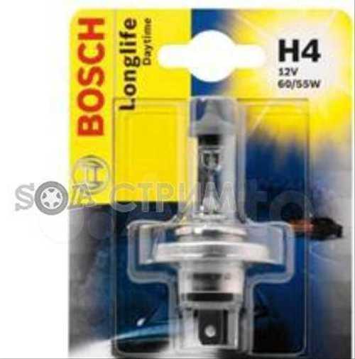 Bosch 1987301054 Лампа 12V H4 60/55W P43t bosch Longlife Daytime 1 шт. блистер 1 987 301 054