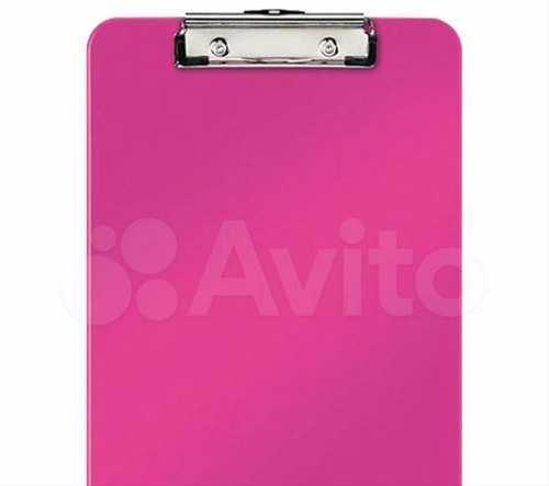 Доска-планшет Leitz "Wow", с верхним прижимом, A4, 320*228 мм, пластик, 1,7 мм, розовая (39710023)
