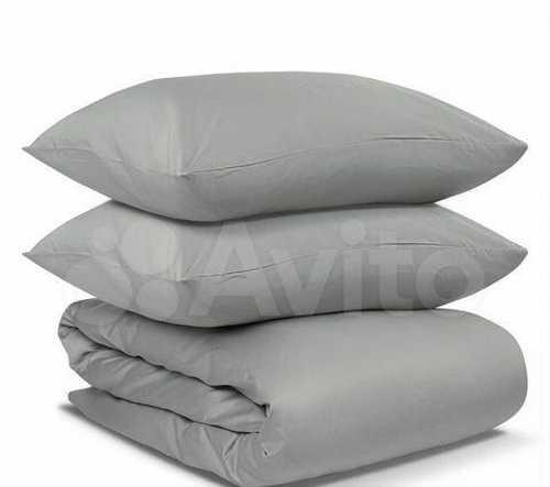 Комплект постельного белья сатин Tkano Essential 1.5-спальный светло-серый