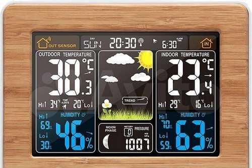 Новая USA Color Weather Station Alarm Clock FJ3365