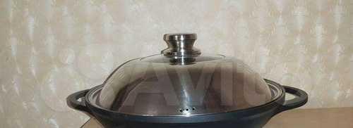 Сковорода-вок с крышкой berghoff scala 32 cm