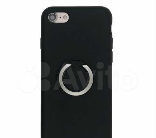 Чехол-накладка iP 7 Derbi Slim Silicone-3 с кольцом черный