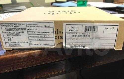 Cisco ATA187-I1-A VoIP аналоговый шлюз новые в уп