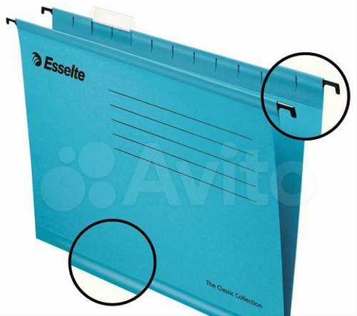 Подвесные папки Esselte А4, (345*240 мм), до 300 листов, 25 штук, синие, картон, "Classic" (90311)