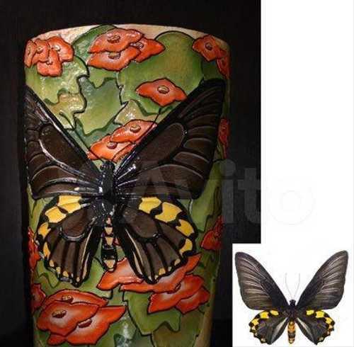 Кашпо керамическое «Бабочка.Троидес ипполит»